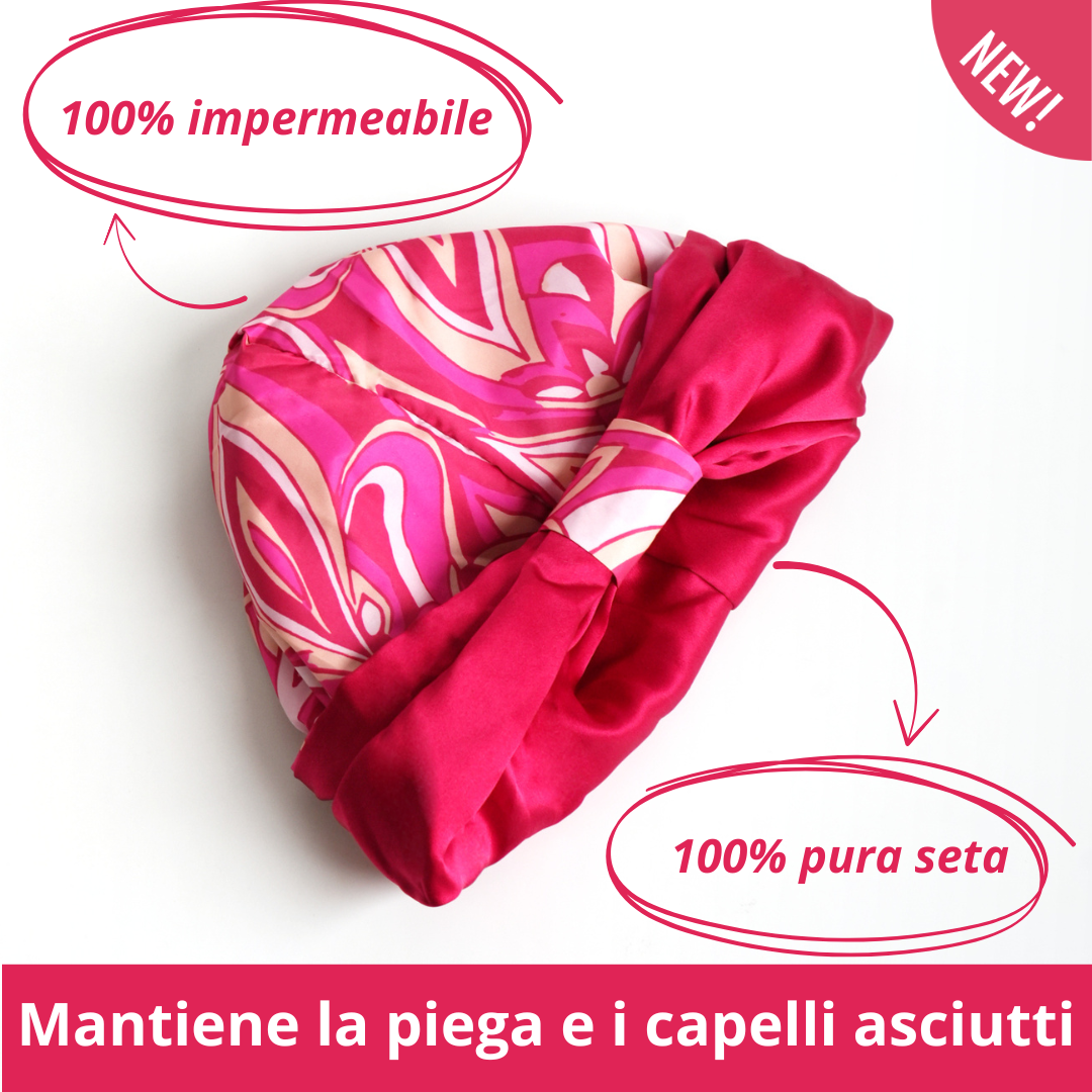 Cuffia doccia in Seta Salva Piega | Fantasia Pink – Offtopic